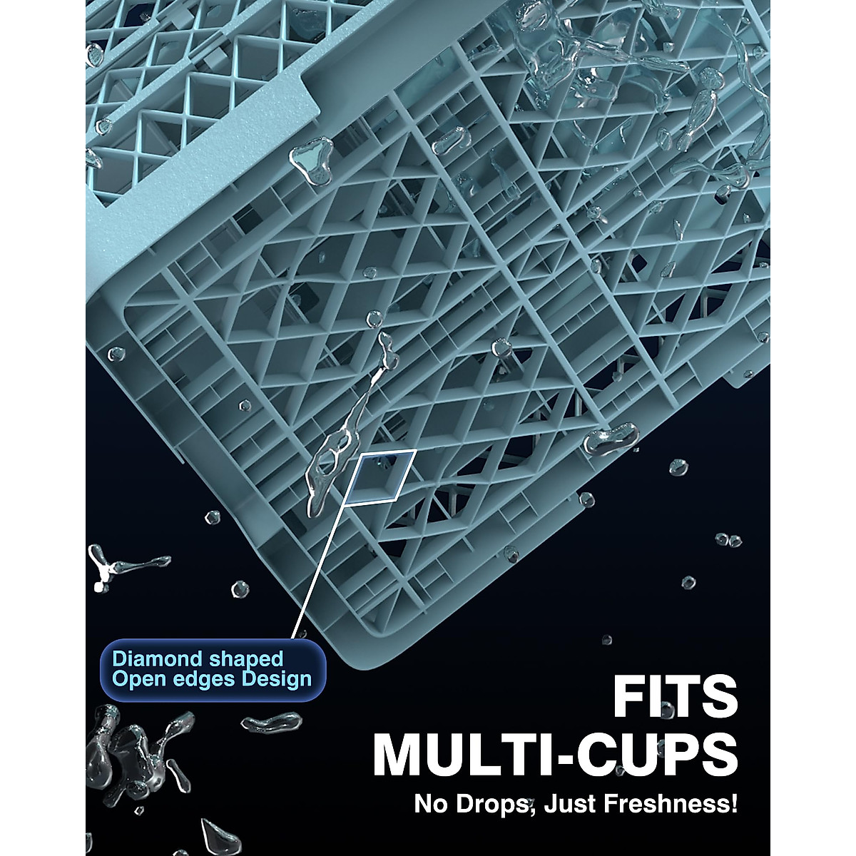 Wantjoin Glass Rack Commercial Dishwasher Racks, Drying Wine Cup Holder Storage for Bar Restaurant Kitchen, 2 Pack 36 Compartments with 2 Extenders, 2 Base and 4 Layers, 19.5 x 19.5 x 7.1 Inches, Blue