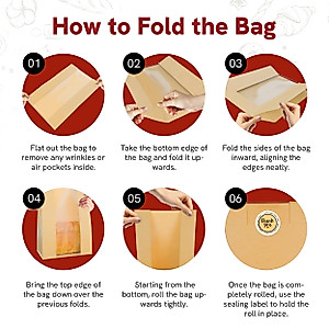 Riccle Large Bread Bags, Sourdough Bread Bags for Homemade Bread, 50% Thicker 13.7x8.2x3.7in, 30 Pcs Bakery Bags with Window and 30 Sealing Stickers - Paper Bread Bag For Kitchen Use, Bread Loaf Bags