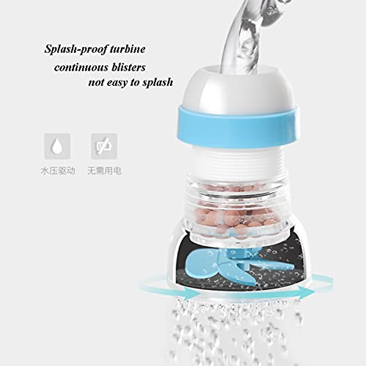 Kitchen Water Filter, Faucet Sprayer, 360 Rotating Faucet Water Filter, Splash Shower Tap Water Spray Water Saver, Telescopic Water-Saving Nozzle with Filter Faucet Fits Standard Faucets (Pink)