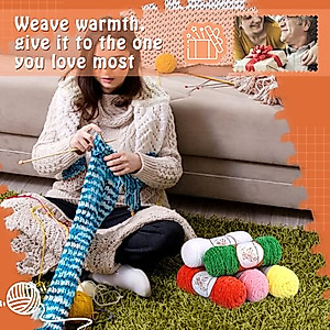 TLKKUE Chunky Chenille Yarn(7OZ/200G), 3 Strands of Yarn Soft Chenille Velvet Yarn for Crocheting Knitting Thick Blanket Yarn for Shoe Hat Clothing Cushion (Red Orange)