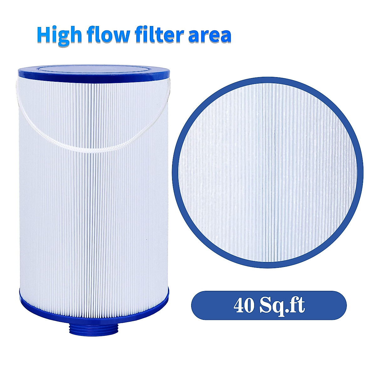 Cryspool MPT-Thread Spa Filter Compatible with Watkins 303279(not 303263), FC-2402, Free Flow and Lifesmart Hot Tub Filter, 1 1/2" Finer Thread, 2 Pack