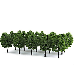 WINOMO Scale Trees Diorama Models Model Train Scenery Architecture Trees Model Railroad SceneryScenery Landscape Model Tree 20pcs 9CM (Dark Green)
