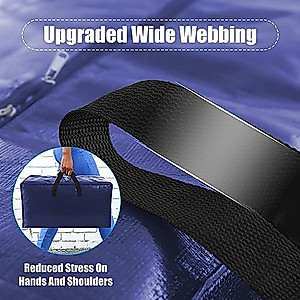 SWEET DOLPHIN 6 Pack Extra Large Moving Bags with Strong Zippers & Carrying Handles, Heavy Duty Storage Tote for Space Saving Moving Storage, Fold Flat, Alternative to Moving Box (Navy Blue)