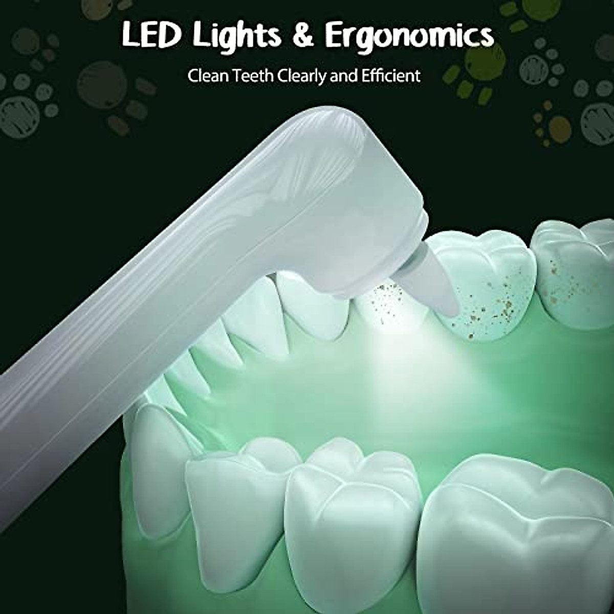 Tooth Polisher, Smile-Aid Multifunctional Replacement Head Teeth Cleaning Kit for Daily Cleaning and Care for People, Cats and Dogs, USB Charging, Waterproof