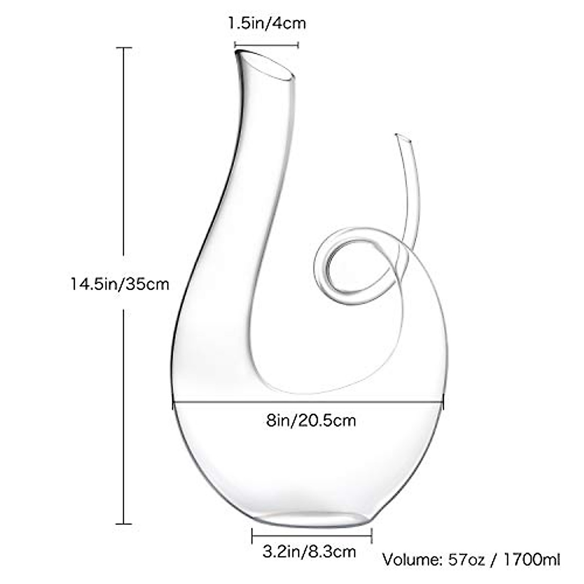 Wine Decanters by NUTRIUPS, Decanters for Wine, Wine Decanters and Carafes, Swan Wine Decanter, Swan Decanter for Wine, Lead-free Red Wine Decanters, 1.7L, Clear