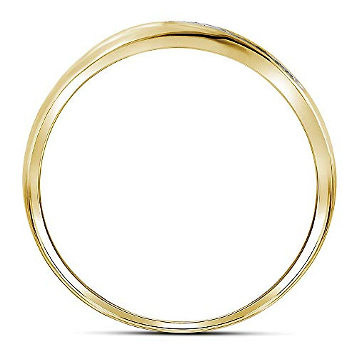 Sizes - L = 5.5, M = 11.5 - 10K Yellow Two Tone Gold Round Diamond Halo Circle Trio Three Ring Set - Matching His and Hers Engagement Ring & Wedding Bands - Prong Set Solitaire Center Setting Shape (1/5 cttw.) - Please use drop down menu to select your de