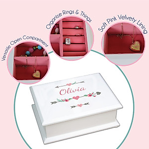 My Bambino Personalized Butterfly Garland Lift Top Jewelry Box