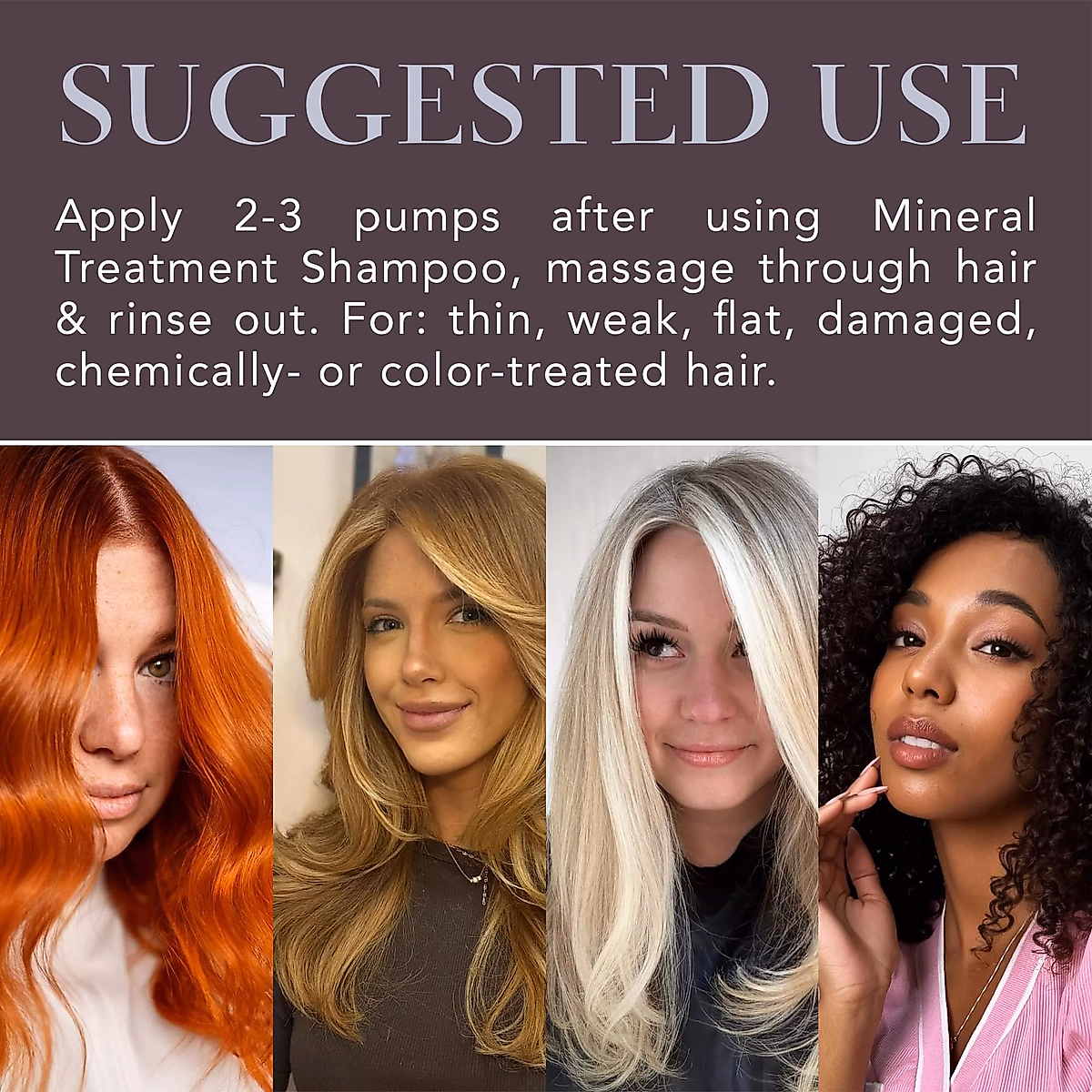 Saphira Mineral Treatment Conditioner for Fine, Thin and Color-Treated Hair, Sulfate-Free, Paraben-Free, Softens and Volumizes Delicate, Damaged or Chemically Treated Hair, 8.5 Ounce