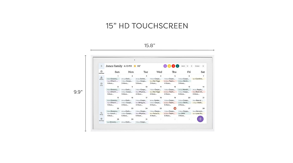 Skylight 15" Digital Calendar & Chore Chart for Families