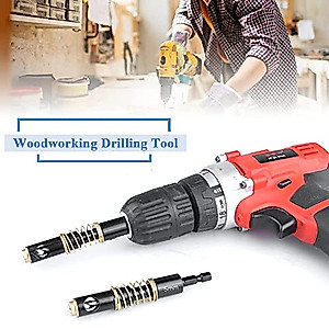 Mesee 2 Pcs 1/4 Inch Hex Shank Center Drill Bit Set, 5mm & 1/4'' Door Hinge Self Centering Tapper Core Hole Opening Puncher Reaming Bits Woodworking Drilling Tools for Window Cabinet