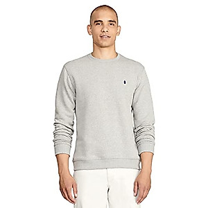 IZOD Men's Advantage Performance Crewneck Fleece Pullover Sweatshirt, Light Grey Heather Solid, Medium