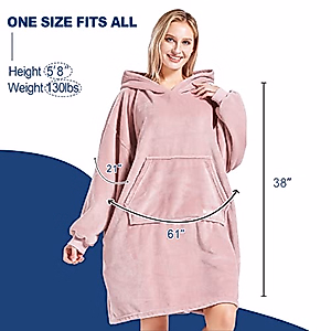 Surii Home Blanket Hoodie, Premium Oversized Wearable Blanket Sweatshirt for Women & Men, Super Soft, Cozy, One Size Fits All (Sepia Rose)