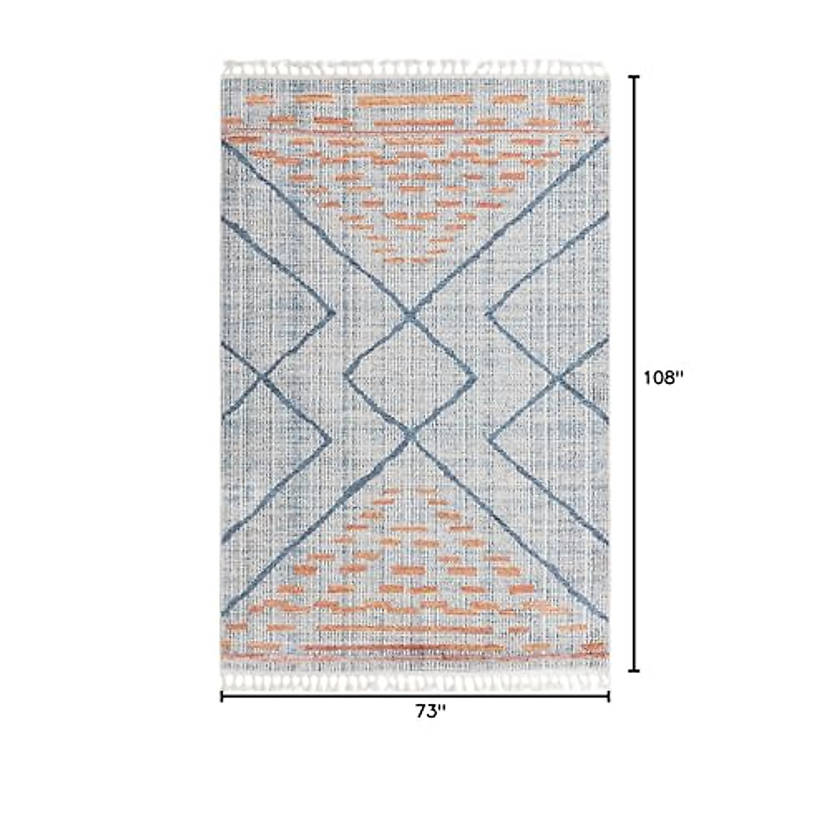 Unique Loom Aramis Collection Area Rug - Kavi (6' 1" x 9' Rectangle, Blue/ Ivory)
