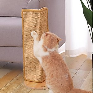 SHENGOCASE 20.5" Tall No Drilling Wall Sofa Couch Corner Cat Sisal Scratcher,Scratching Post,Replaceable Sisal Scratch Pad Mat, Couch Protector