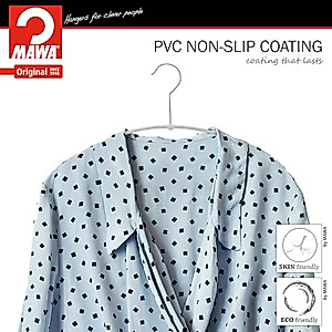 Mawa Narrow Petite Clothing Hangers, Steel Hanger with Non-Slip Coating, for Shirts, Dresses, Camisoles, T-Shirts, Space-Saving, 360-degree Rotatable Hook, 20 Count (Pack of 1)