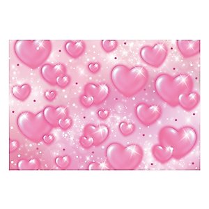 Funnytree 82" x 59" Early 2000s Photography Backdrop Pink Hearts Romantic Valentine's Background Baby Shower Birthday Girl Party Banner Day Decor Supplies Portrait Props Photobooth Gift