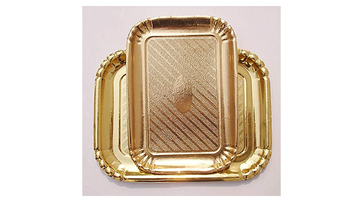 Gold Cookie Trays - Durable Disposable Serving Trays