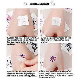 Hippie Tattoos for Kids Women Adult Groovy Hippie Temporary Tattoos Love and Peace Waterproof Face Body Fake Tattoos Stickers