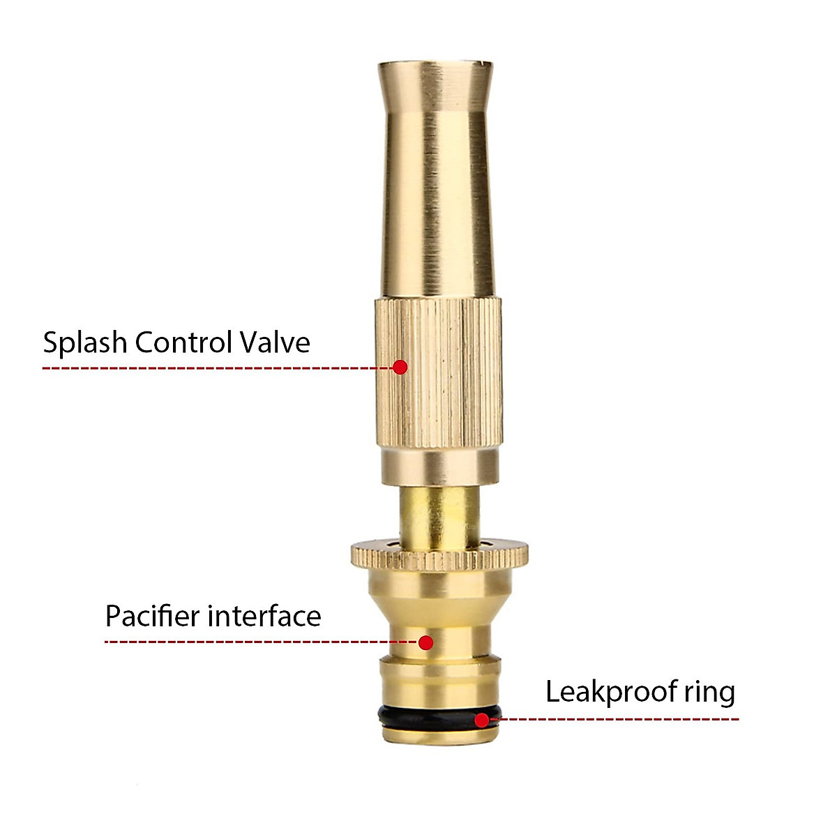RecDec 2 Pack High Pressure Hose Nozzle Brass Adjustable Twist Spray Sprinkler Heavy Duty Quick Connect Jet Sweeper Spout for Water Gun Tap Spigot Garden Hose Connector Fittings Pipe