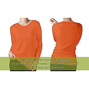 BaHoki Essentials Long Sleeve Undershirts for Scrubs - Great Stretch Shirts - 5 Pack Black