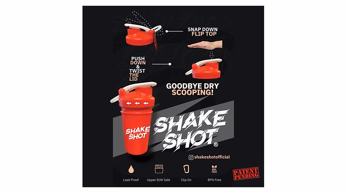 Shake Shot Purple Mini Shaker Bottle for Pre Workout & Supplements