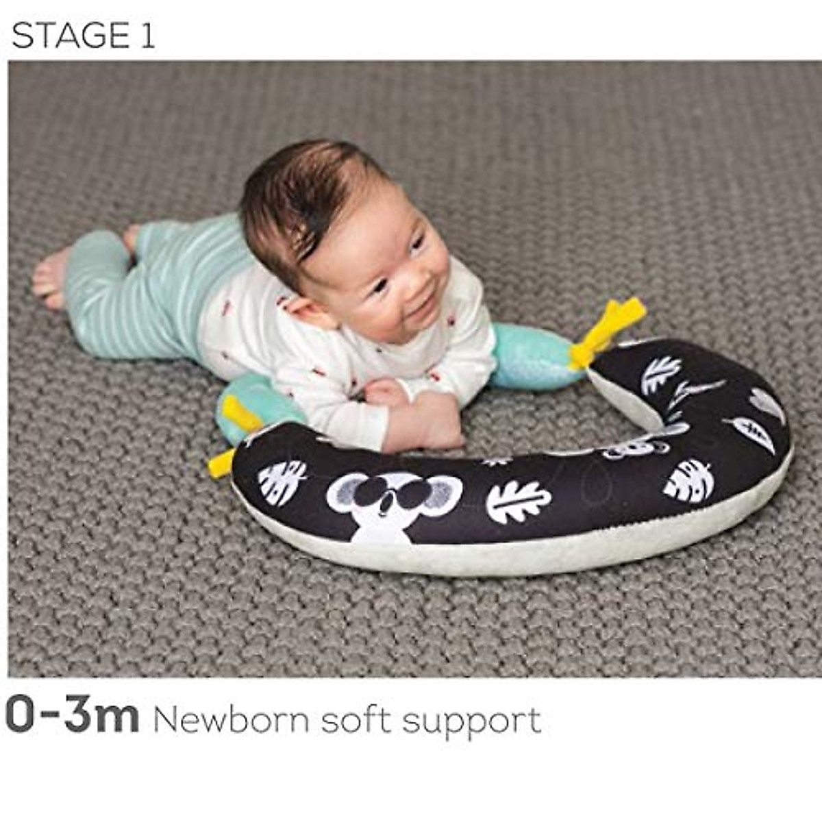 Taf Toys 2 in 1 Tummy-Time Soft Baby Developmental Pillow for 0-5 Months, Newborns and Infants Fun Play Time on Tummy