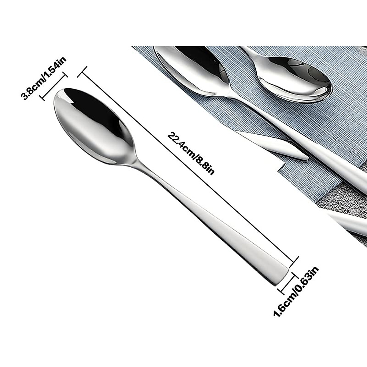 6 Pieces large Soup Spoons, Stainless Steel Spoon Premium Food Grade Large Dinner Spoons Unique Large Capacity Spoon Head Design can Accommodate more Food, Can Also be used as a Family Serving Spoon
