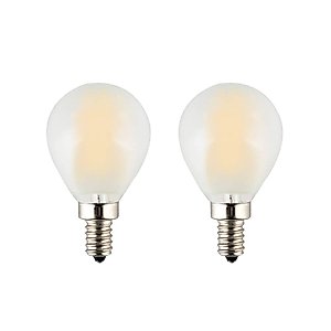 OPALRAY G45(G14) Mini Globe 4W LED Dimmable Bulb, 40W Incandescent Bulb Equivalent, 2700K Warm White Light Color, E12 Small Base Candelabra Light, Frosted Glass Cover, 2 Pack