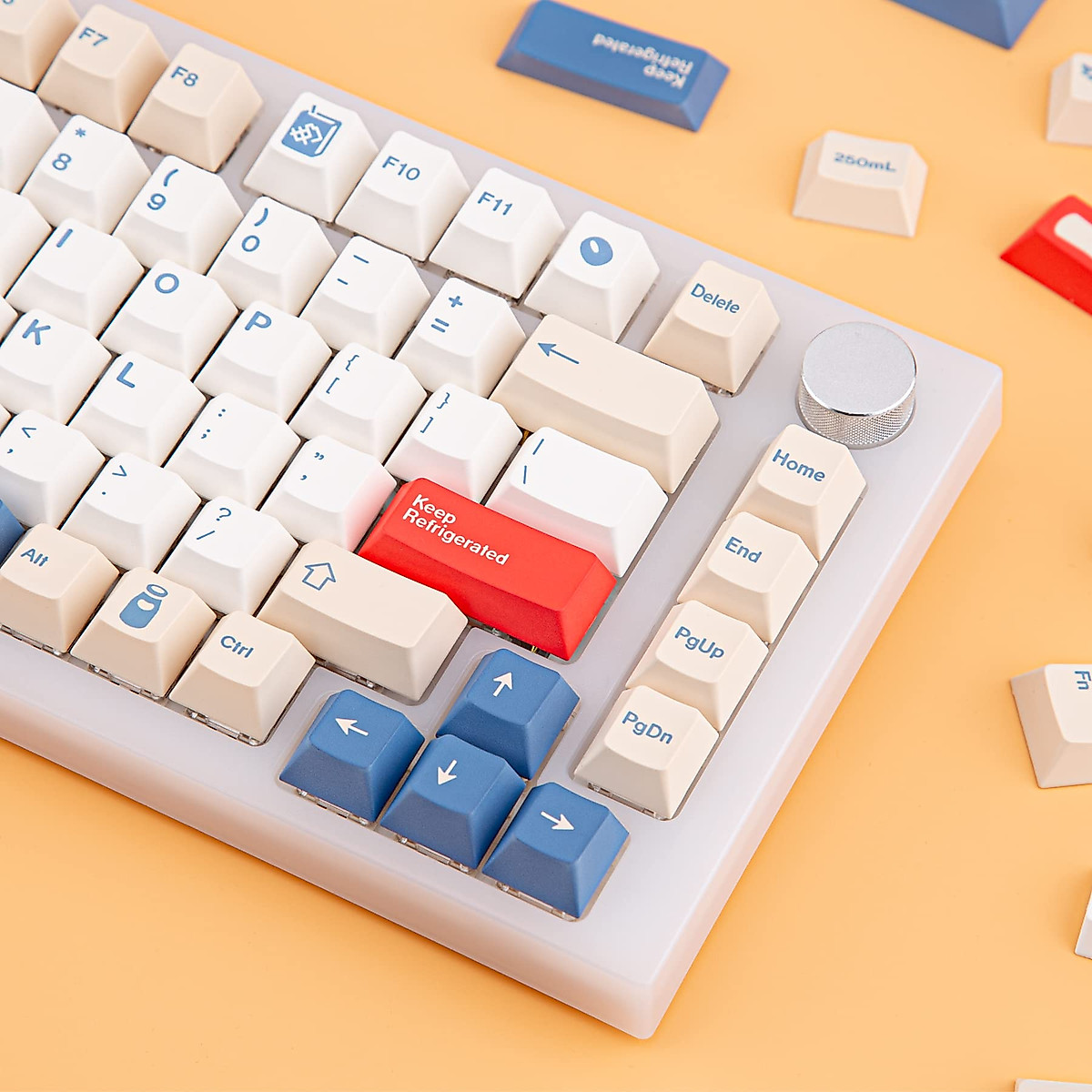 TOkey Cherry Profile PBT Dye Sublimation 141 Keys keycap Set-61/84/104/108 Keys US ANSI Layout Keycap for Mechanical Gaming Keyboard Gateron Kailh Cherry MX Switches(Soy Milk English)