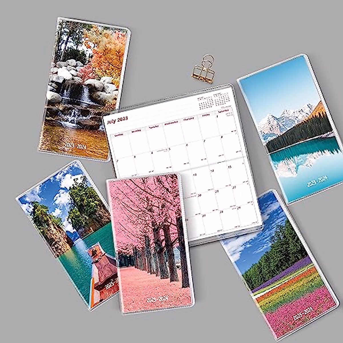 Blueline 2024 Essential Monthly Two-Year Pocket Planner, January 2024 to December 2025, Stitched Binding, 6.5" x 3.5", Assorted Designs (CA424.ASX-24)