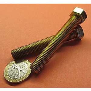 Class 8.8 Yellow Zinc Steel Bolts FT M8 x 1.25 mm x 60 mm Long 5 pcs