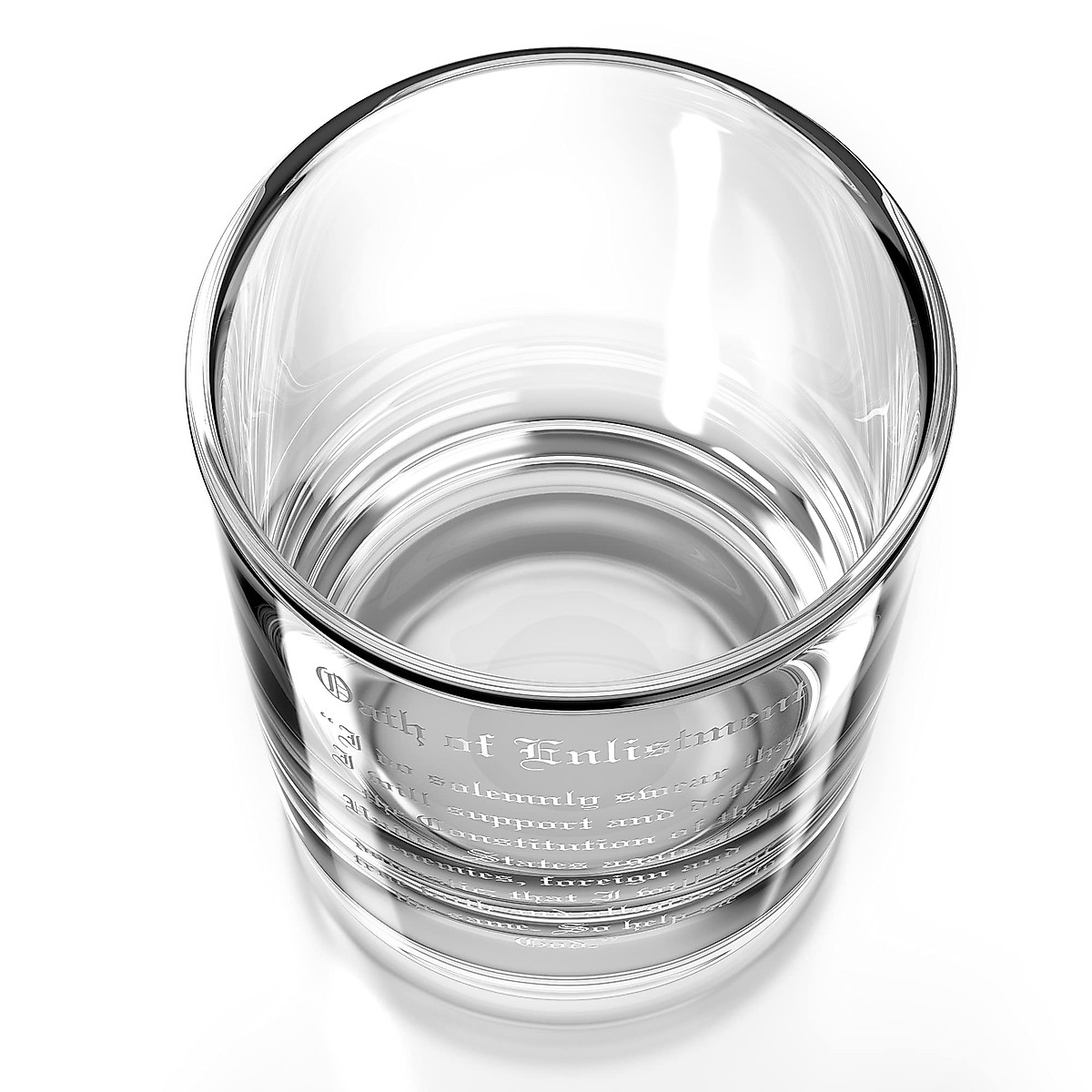 Military Oath of Enlistment Gift - Old Fashioned Whiskey Rocks Bourbon Glass - 10 oz capacity