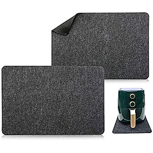 2 Pcs Heat Resistant Mat for Air Fryer, Air Fryer Mat for Counter Heat Resistant, Kitchen Countertop Protector Mat 17.3x11.8 Inch, Kitchen Appliance Non-slip Mat for Coffee Maker, Blender, Air Fryer