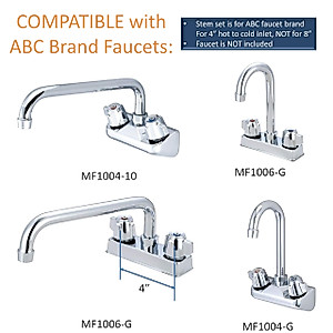 Leyso Hot Knob Handle Kit with Stem for ABC 4" Hand Sink Faucet, Twist Clockwise to Open