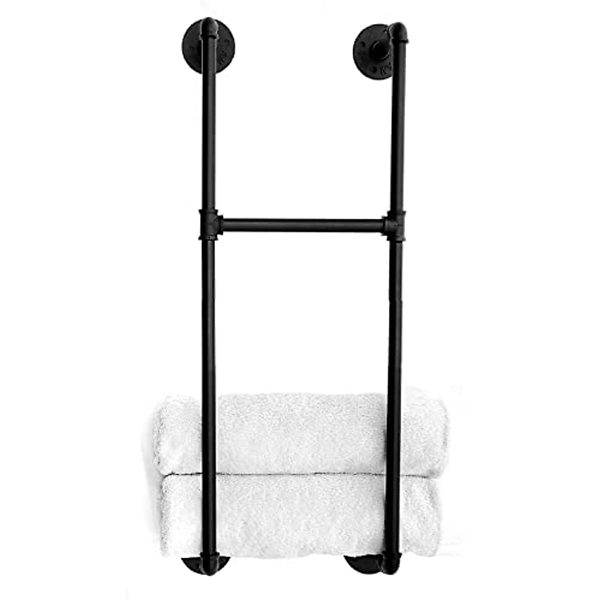 Bathroom Towel Rack, Wall Mounted Industrial Pipe Organizer Holder, Bath Hand Towel Washclothese Storage Holder, RV Camper Organizer Shelf