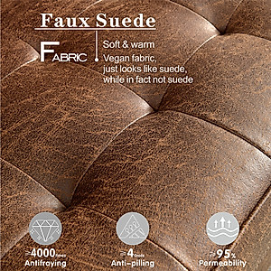 XIZZI Rivet Aiden Mid-Century Modern Loveseat Sofa with Square Arm and Wood Grain Legs for Living Room,69.68" W Dark Brown