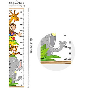 Animals Growth Chart for Kids, Baby Height Chart, Canvas Height Measuring Rulers for Boys Girls (Animals 1)