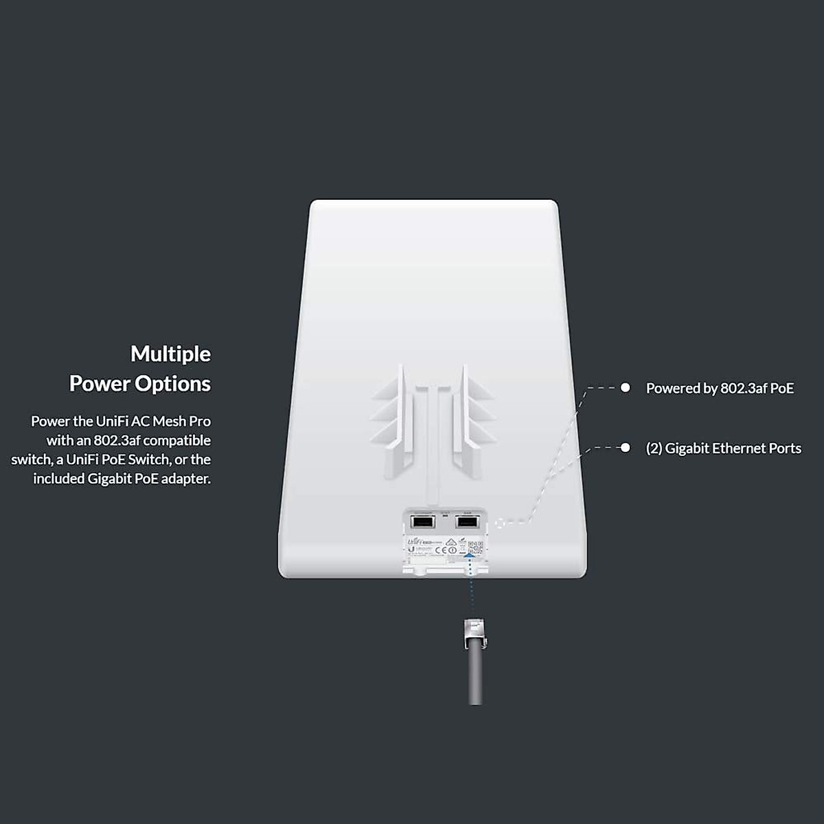 UniFi AC Mesh Wireless Access Point UAP-AC-M-PRO-US 802.11ac 3x3 MIMO Outdoor Wi-Fi (2 Units)