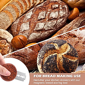 homfanseec Bread Lame Dough Scoring Tool, Bread Lame Cutter for Homemade Sourdough Bread Bakers, Sourdough Bread Scorer Slashing Tool Cutting Bread Scoring Knife Razor Cutter Wooden Bakers Lame