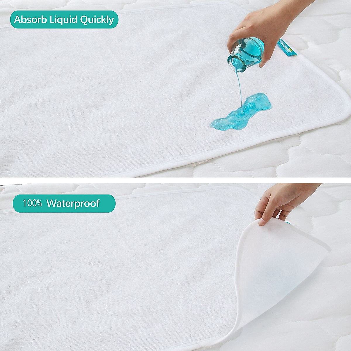 Waterproof Changing Diaper Pad Liners & Crib Mattress Protector Waterproof