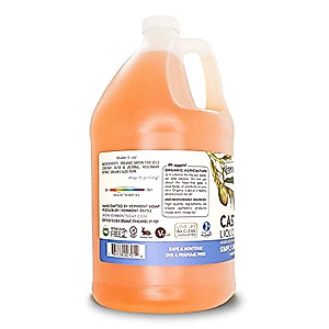 Vermont Castile Soap Unscented, Gentle Liquid Soap for Sensitive Skin & Natural Body Wash, Organic Hair Shampoo for Oily Hair, Aloe Castile Soap for Men & Women - Gallon
