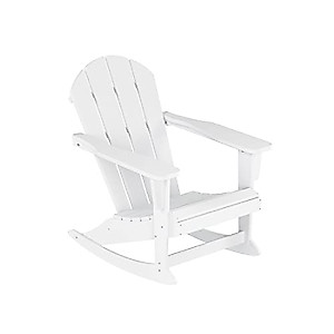 WO Home Furniture Patio Rocking Chair Classic Outdoor HDPE UV Weather Resistant (White)