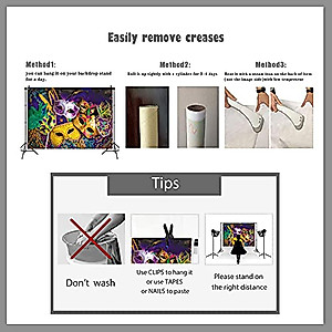 LTLYH 7X5ft Venetian Mardi Gras Backdrop Carnival Masquerade Photography Backgrounds Mask Colorful Backdrop Party Decoration Banner Studio Props 128…