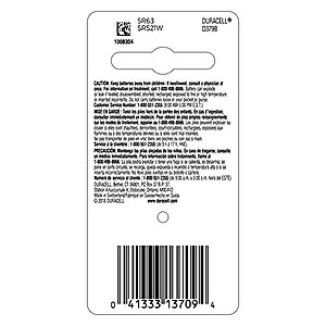 Duracell 379 Silver Oxide Button Battery, 1 Count Pack, 379 1.5 Volt Battery, Long-Lasting for Watches, Medical Devices, Calculators, and More