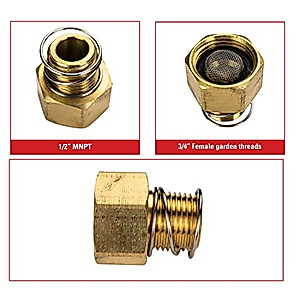 Simpson Cleaning 7100051 Replacement 3/4-Inch Female Garden Hose for Pressure Washer Pumps, 1/2-Inch MNPT, Gold