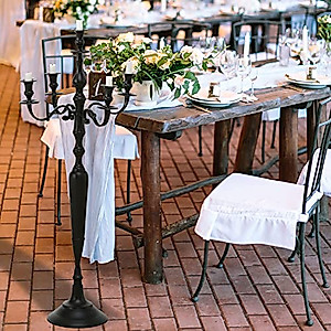 WHW Whole House Worlds Hamptons Five Candle Candelabra, Rustic Black Finish, Centerpiece, Hand Crafted of Cast Aluminum Nickel, Tall, Over 3 FT High, (41.25 Inches)