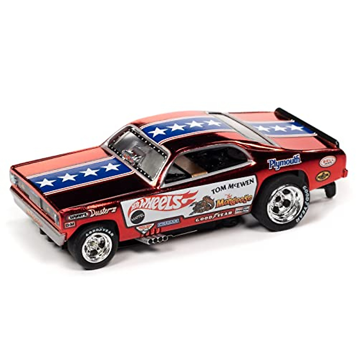 Auto World 4Gear R26 Tom The Mongoose McEwen - 1970 Plymouth Duster HO Scale Slot Car