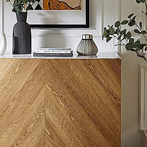 roomfitters 39" Modern Sideboard Buffet Cabinet, Herringbone Pattern Mid-Century Credenza with Doors, Media Console with Storage, Wine Cabinet for Kitchen, Living Room, Entryway, Oak, Gold Metal Legs