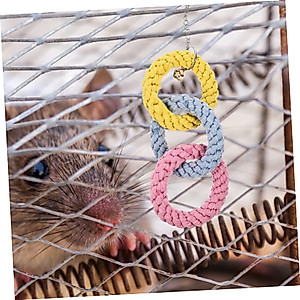 Hanging Three Ring Pendant Climbing Toy Bird Cages for Cockatiels Small Animal Cages Ferret cage Accessories Bird Swing Toys Ferret Treats cage Rope Toy Small pet Toys Rat Toy chew