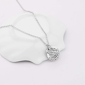 FUSTMW Cheerleading Necklace Cheerleader Gifts Cheer Megaphone Charm Necklace Gifts Cheerleading Jewelry Cheer Team Coach Gifts (silver)